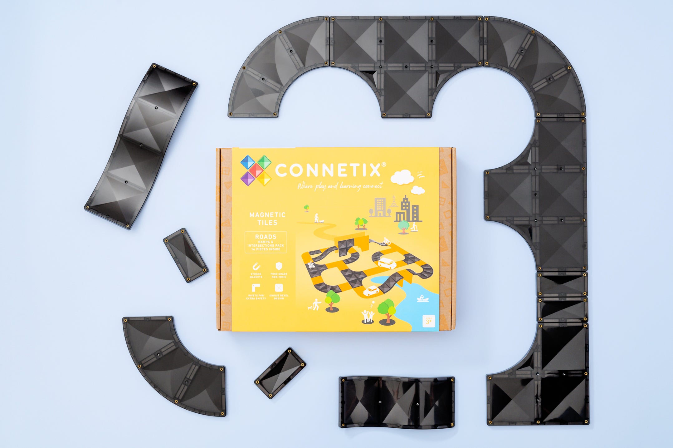 Connetix Road Pack - Ramps & Intersections Pack 16 pc — My Playroom