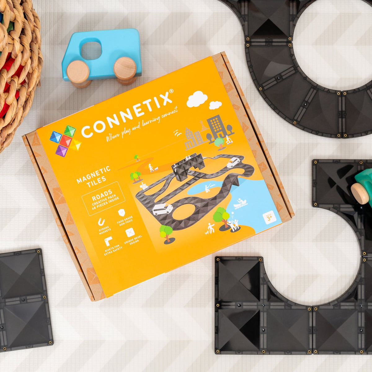 Connetix Creative Roads Pack 48 pc | My Playroom — My Playroom