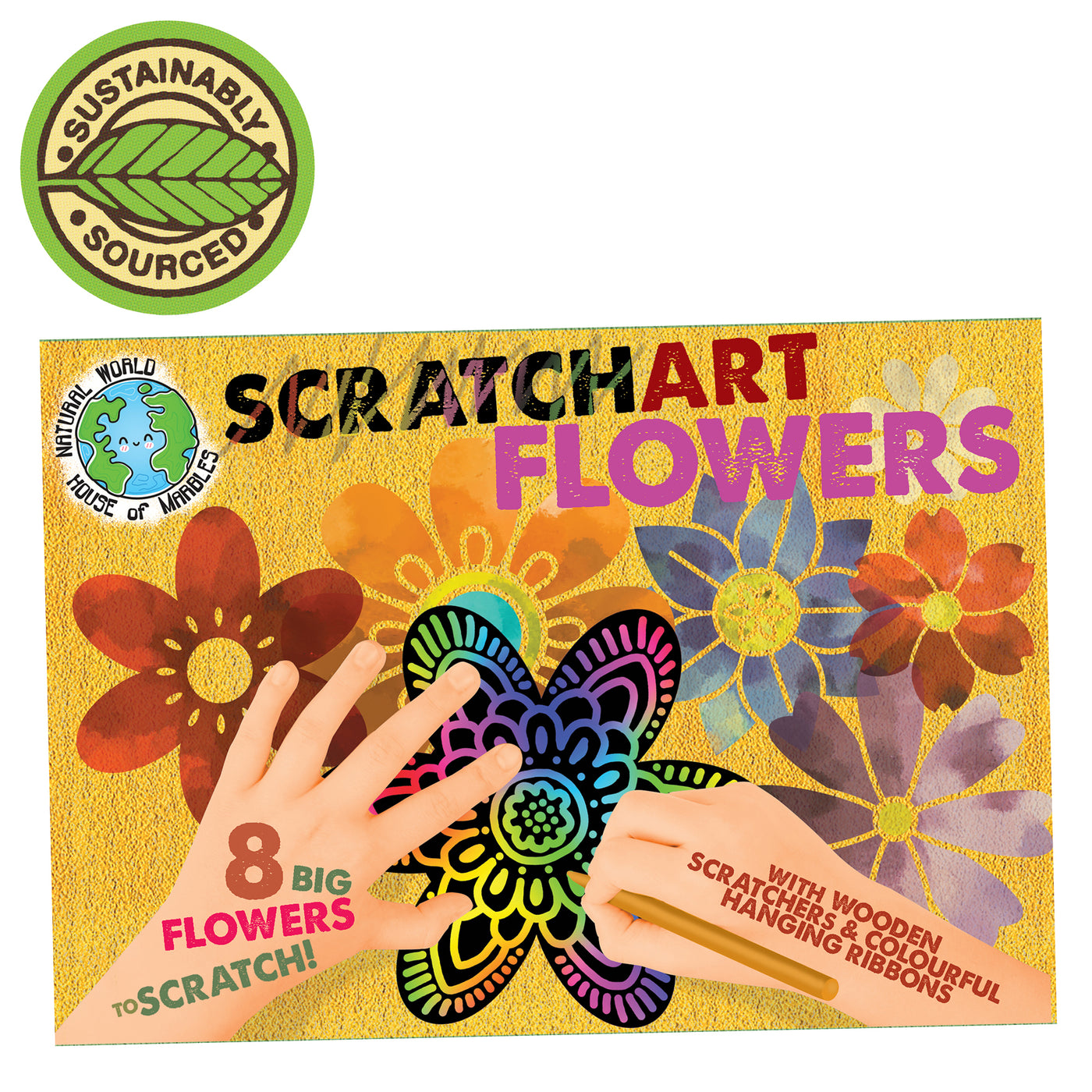 Flowers Scratch Art Set by House of Marbles Art and craft for kids Tra ...