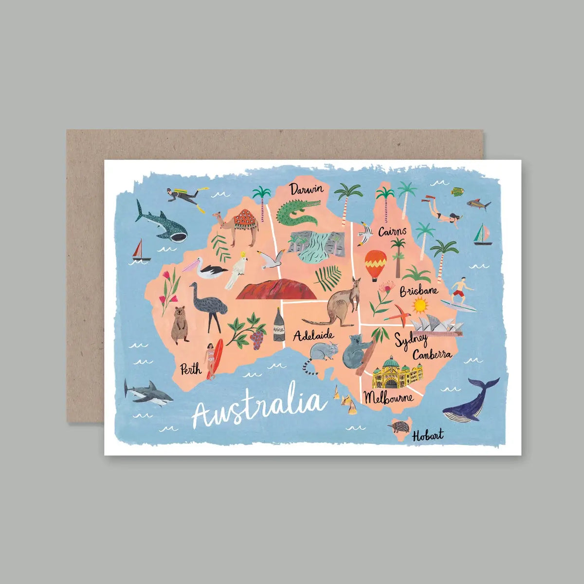 Australia Greeting Card by AHD Paper Co Travel Postcard Australia them ...