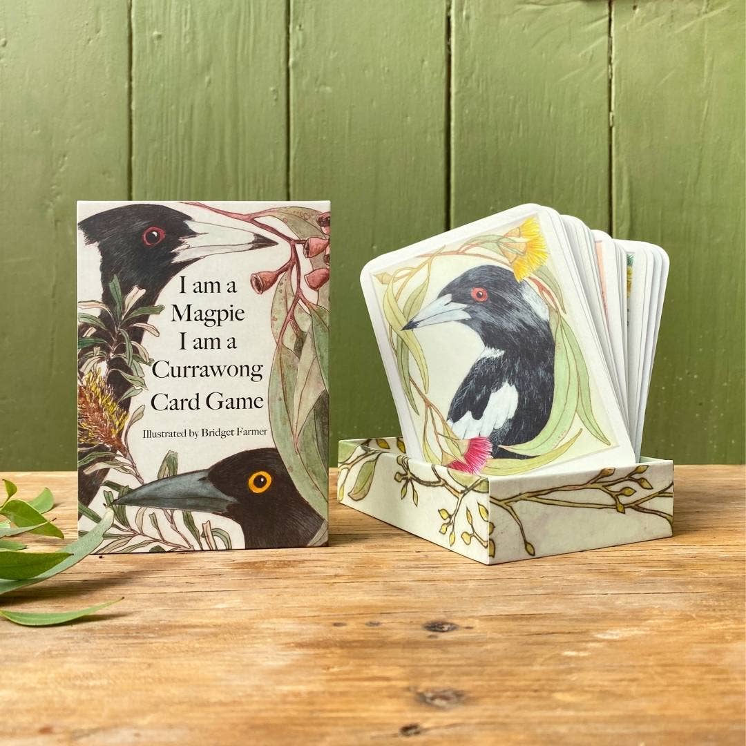 Bridget Farmer Printmaker I am a Magpie I am a Currawong Card Games Fo ...