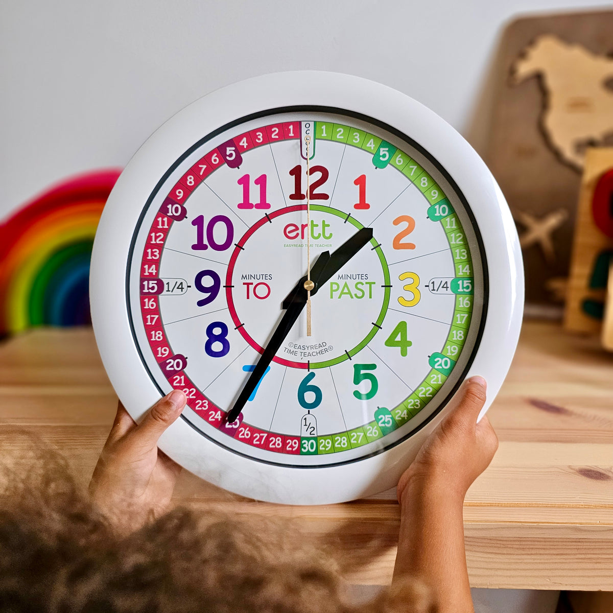 EasyRead Kids Analog Clock Rainbow Wall Past and To Clock 29cm by ertt ...
