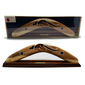 Indigenous Boomerang 35cm with Stand by Memories of Australia Musical ...