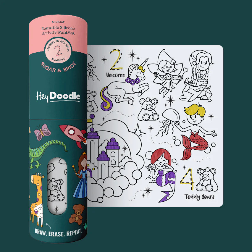 Hey Doodle 123 Mini Mats Sugar and Spice Art and craft for kids Travel ...