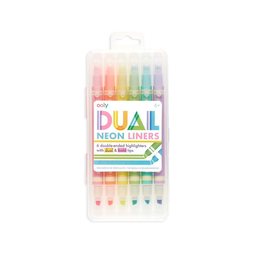 Ooly 6 Dual Neon Liners Double Ended Highlighters with dual-nibbed end ...