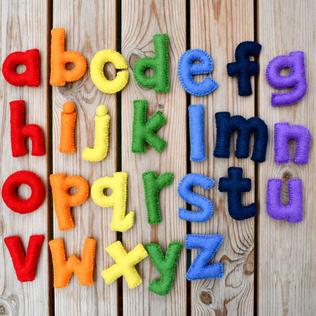 Tara Treasures Felt Rainbow Colourful Alphabet Lowercase Small Letters ...