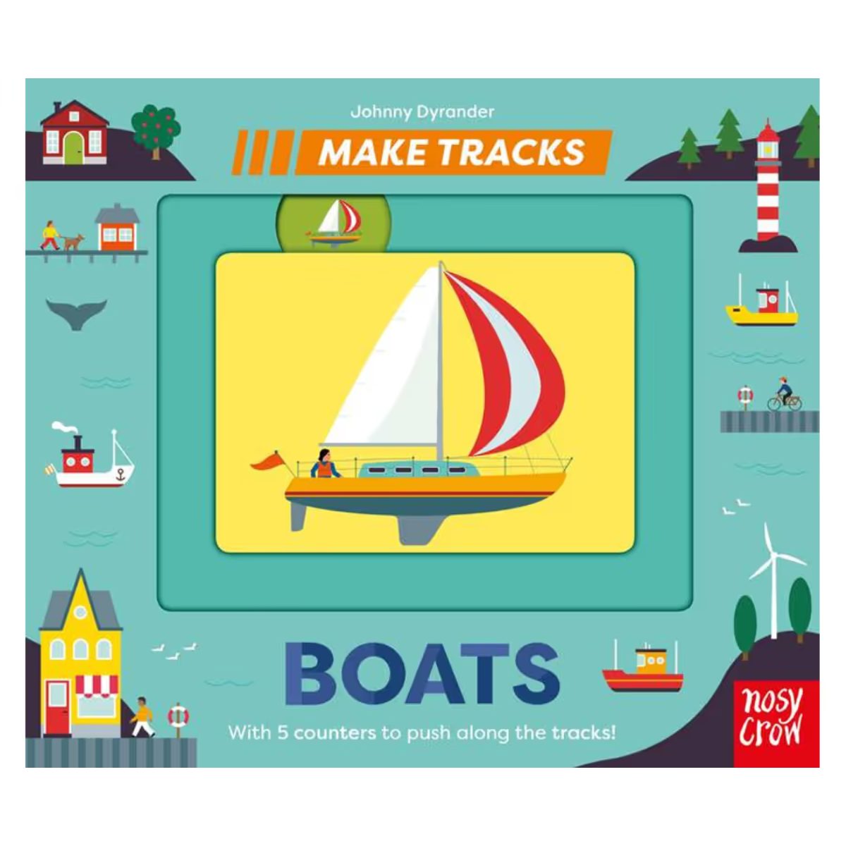 Make Tracks Boats (Board Book) Kids Picture Book — My Playroom