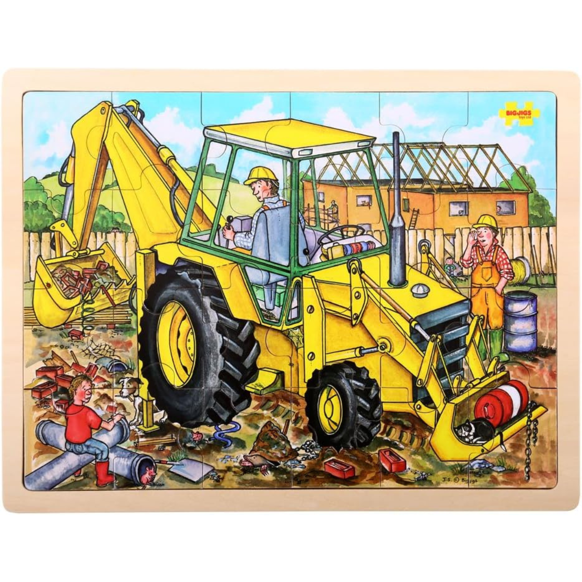Bigjigs Large Jigsaw Puzzle Digger 24pcs Cognitive Developmental Toys ...