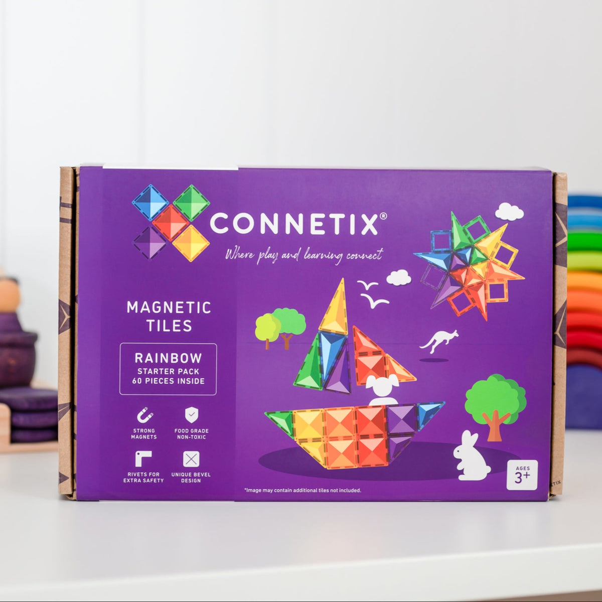 Connetix Tiles Rainbow Starter Pack 60 Piece Best Seller 3yrs+ — My ...