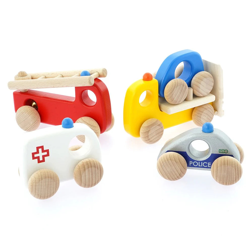 Emergency Vehicle Set of 5 Wooden Toy Car by Bajo 2yrs+ — My Playroom
