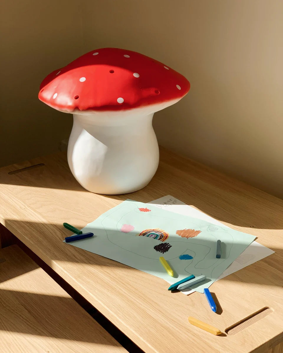 Heico Kids Night Light Medium Mushroom Lamp Red with white CORD Best S ...