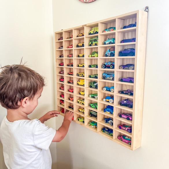 JoyKids Matchbox sized car Display and Storage Unit 60 x slots Solid P ...