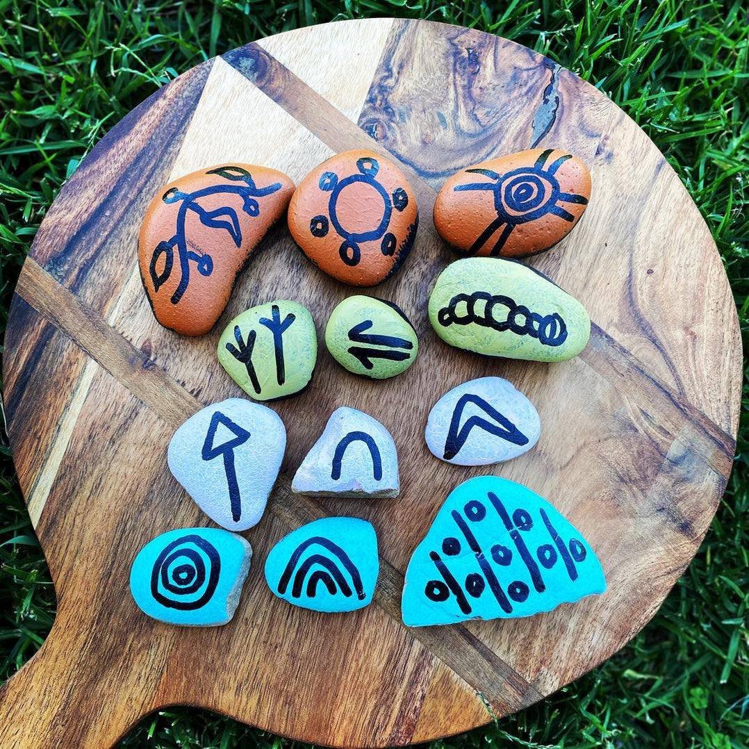 Barka Arts Aboriginal Symbol Stones — My Playroom