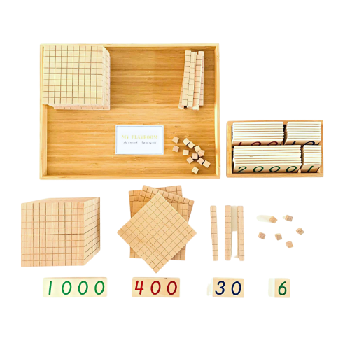 Place Value Wooden Base Ten Block 100 Cubes 10 Rods 10 Flats 1 Block E ...