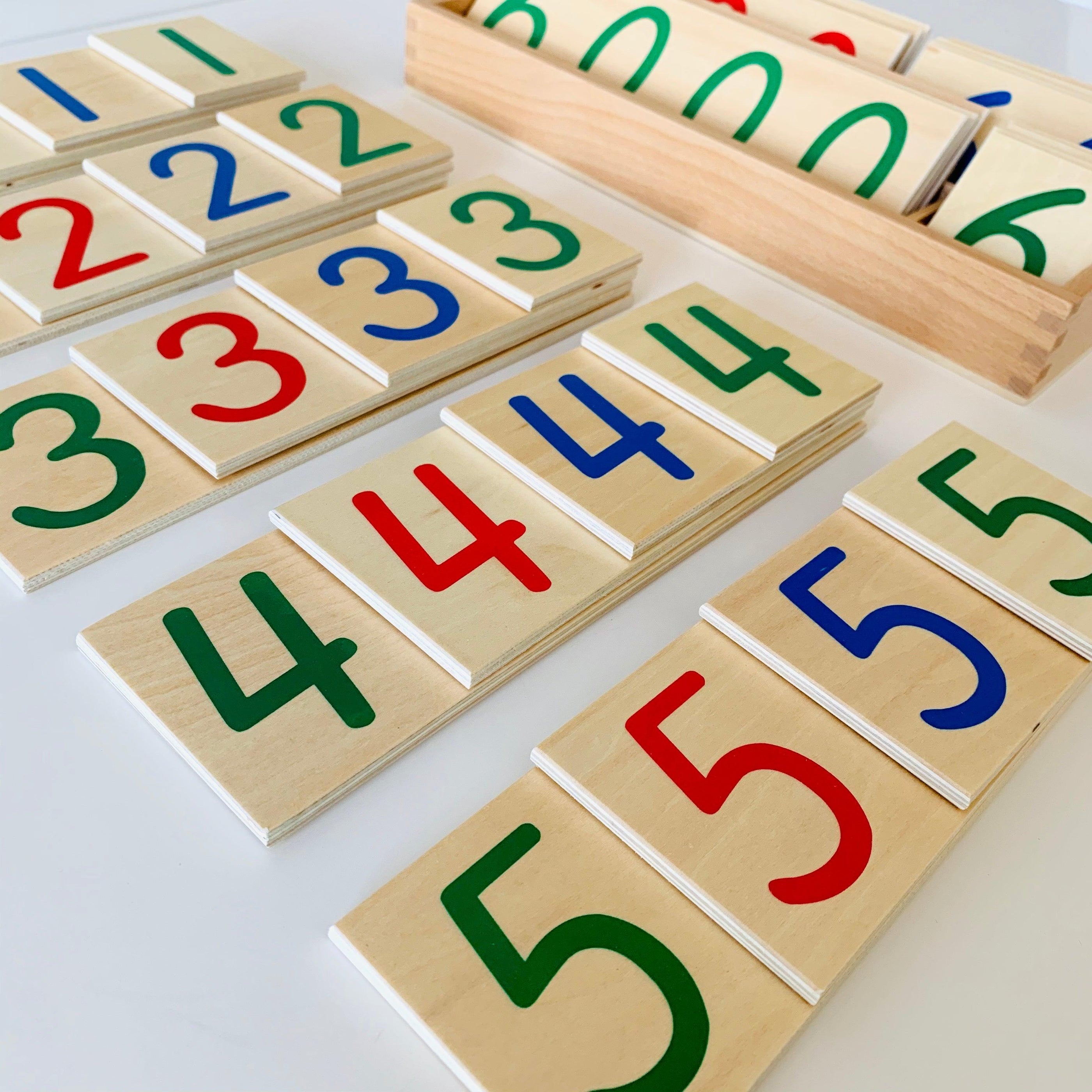 Montessori Large Wooden (Place Value) Number Cards 1-9000 Early Math G ...