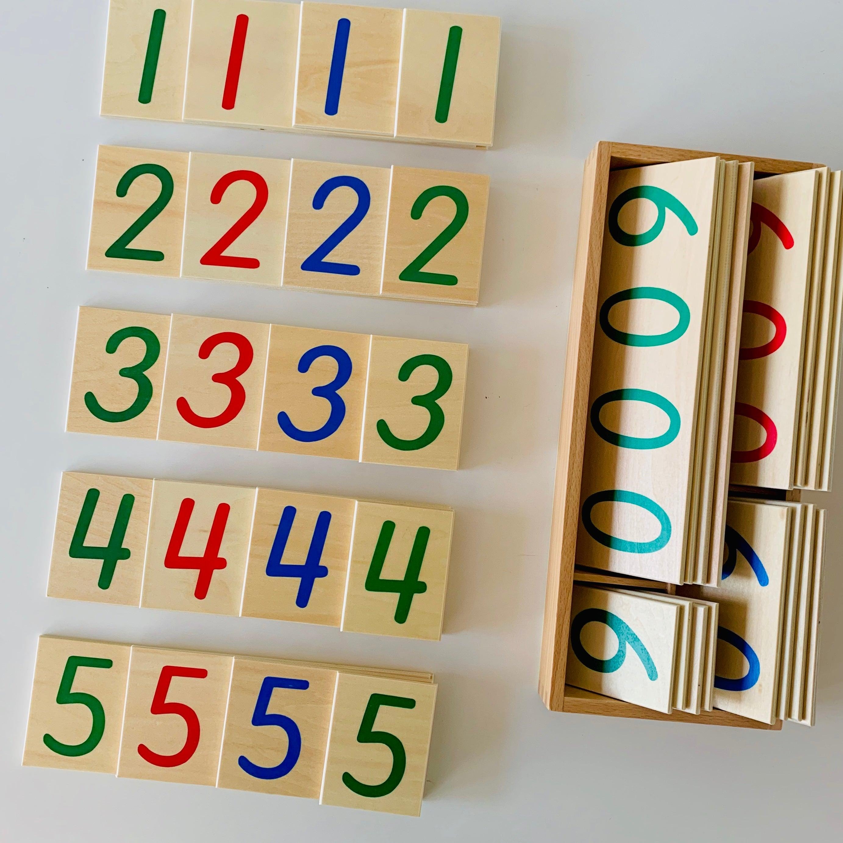 Montessori Large Wooden (Place Value) Number Cards 1-9000 Early Math G ...