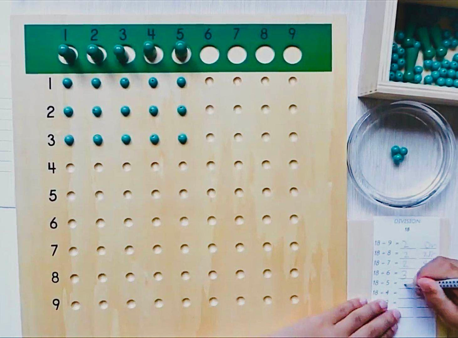 Montessori Unit Division Bead Board Set Early Math Games for Kids STEM ...