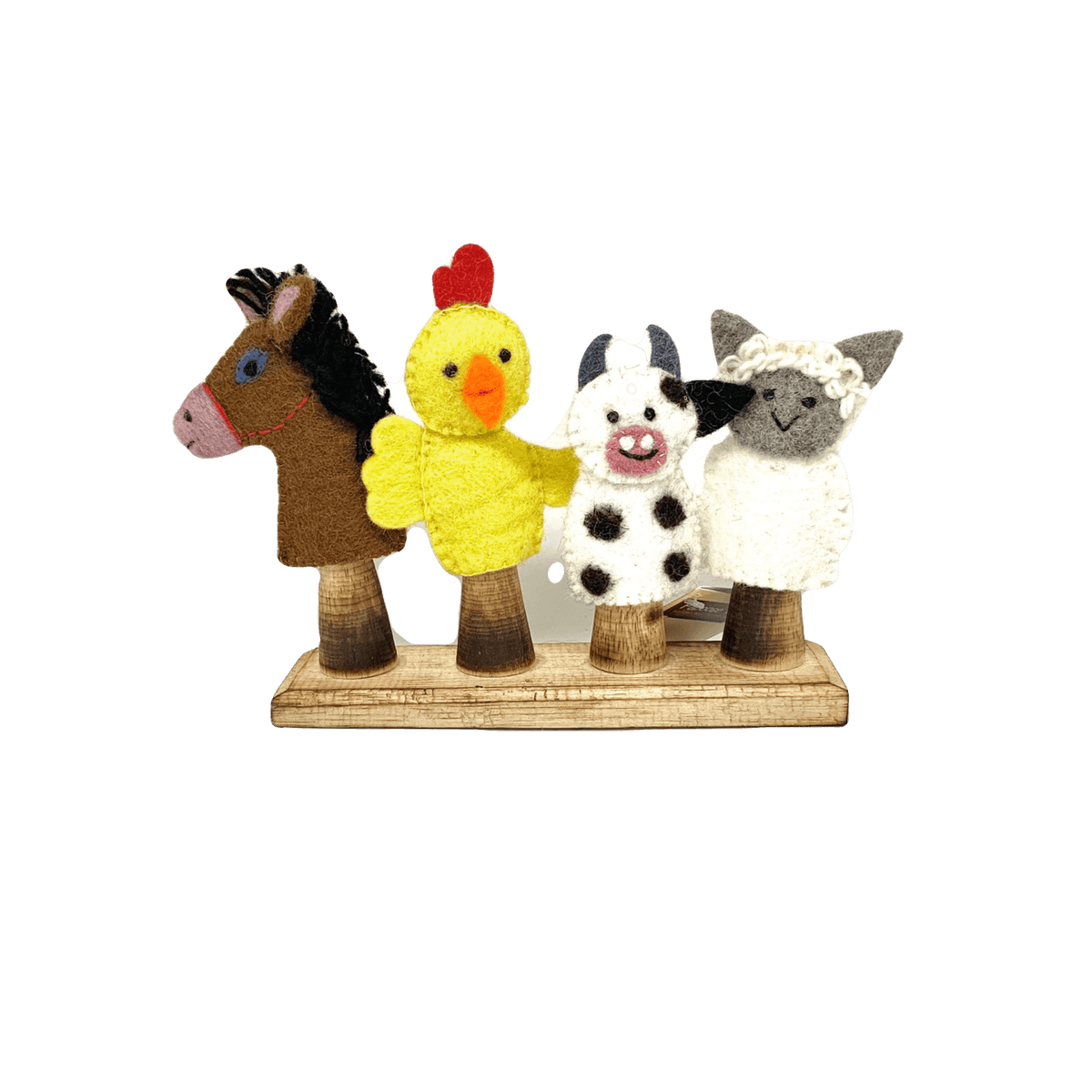 Papoose Felt Farm Animals Finger Puppet Set of 4 Pretend & Imaginative ...