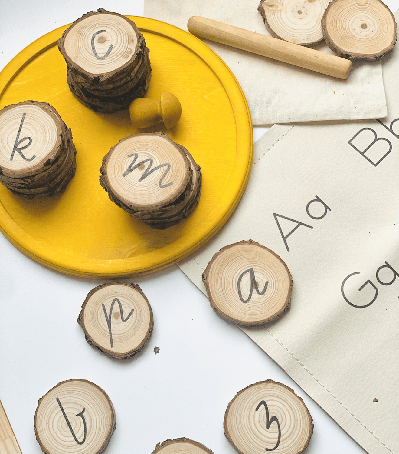 My Little Set Victorian Modern Cursive Script Tree Slice Alphabet Earl ...