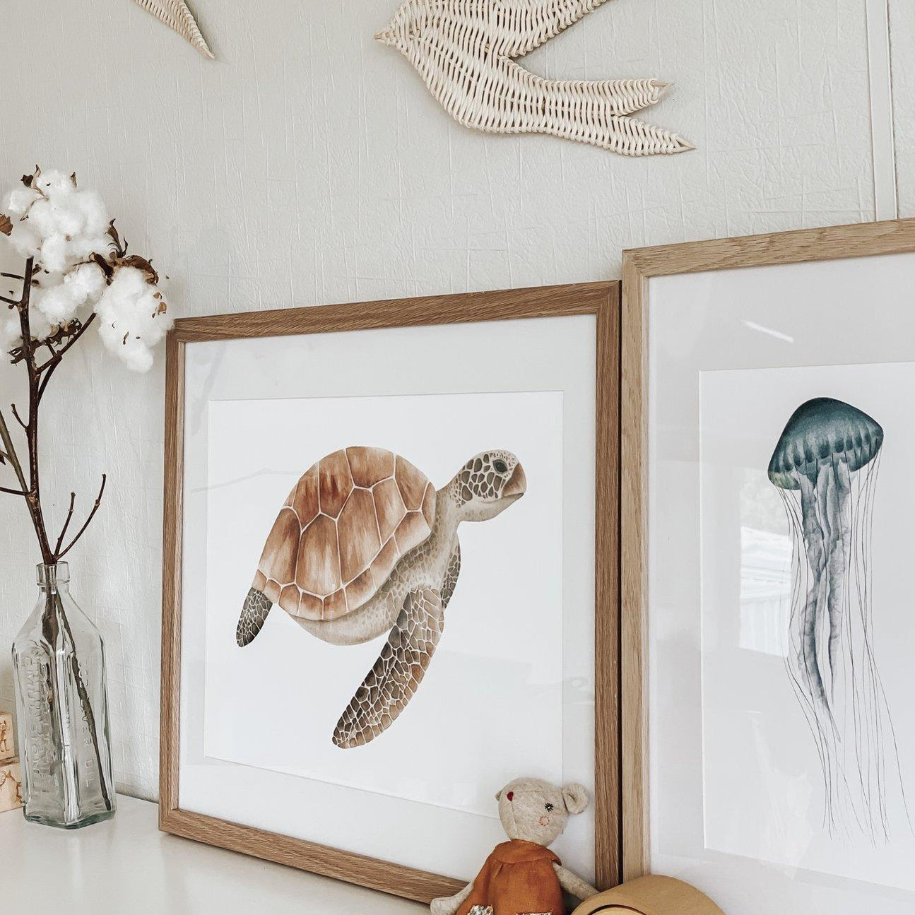 Jo Collier Turtle Terrance Print A4 Turtle Ocean — My Playroom