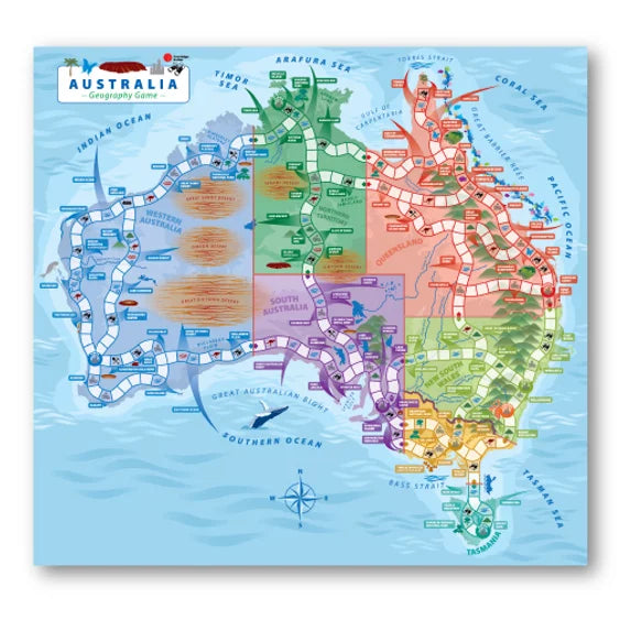 Australia Geography Game 120 Landmark Capital Cities States 5yrs+ — My ...