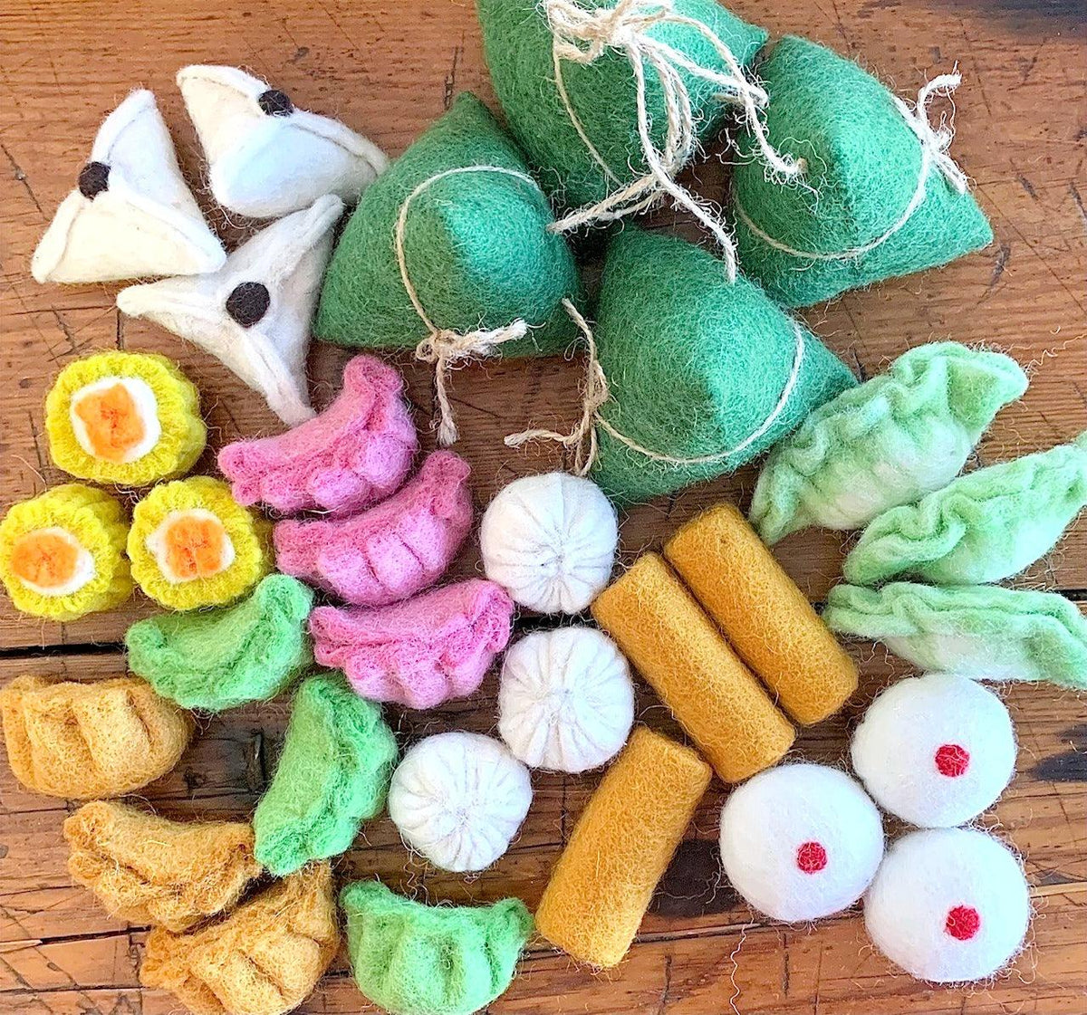 Papoose Felt Yum Cha Play Food Set of 31 Pretend and Imaginative Play ...