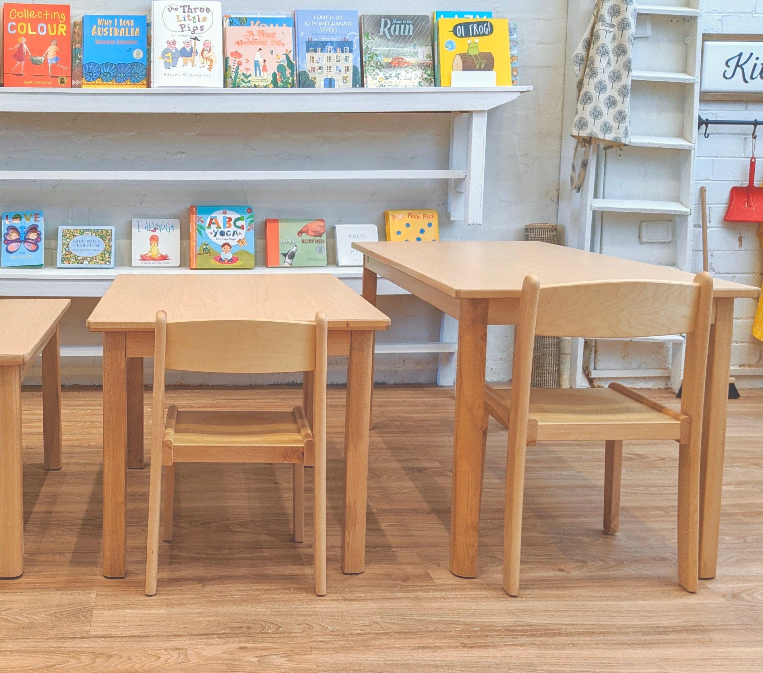Montessori TABLE Beechwood 5 heights 80 x 60cm Table Top Kids Furniture ...