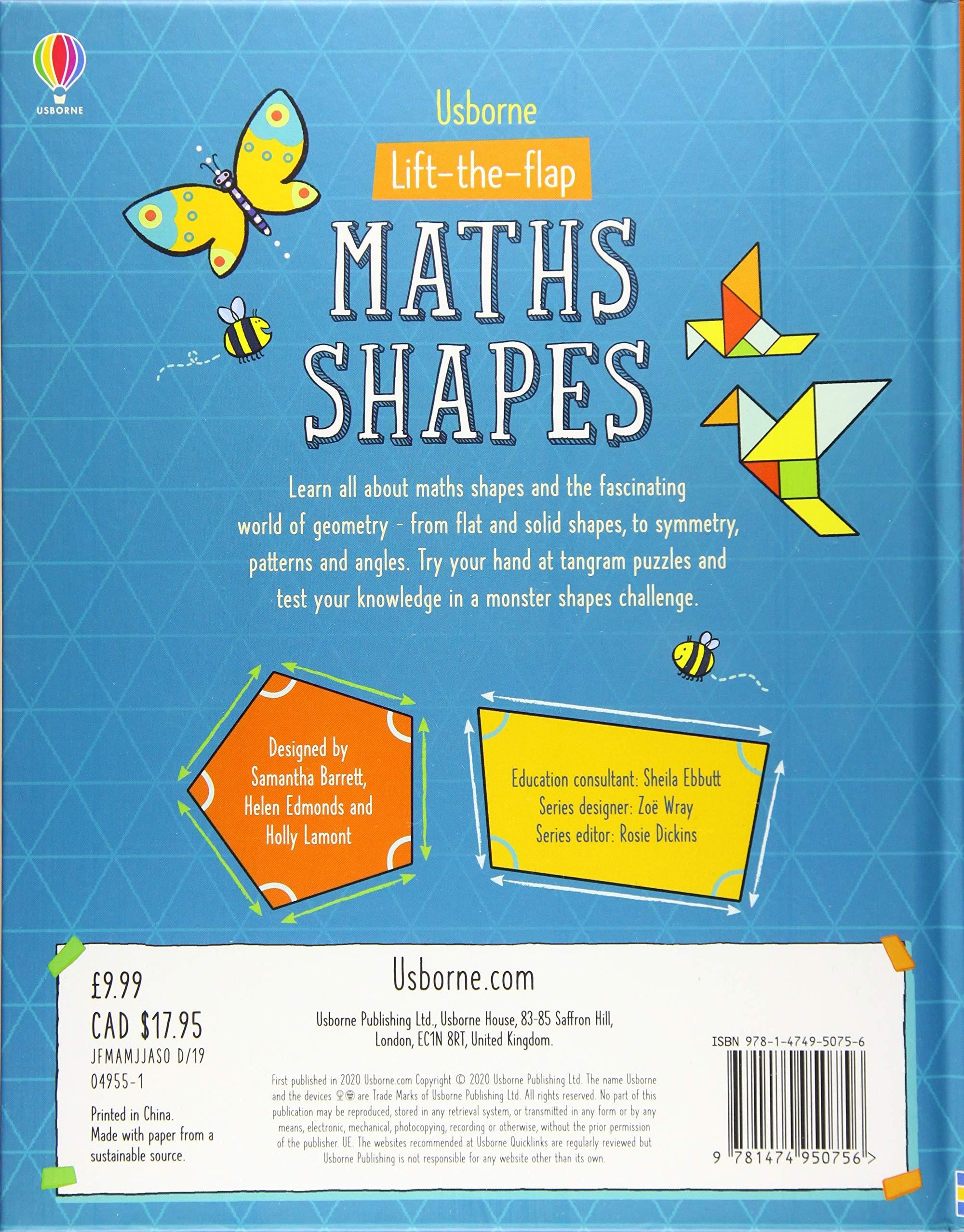 Lift the Flap: Maths Shapes (Board Book) Early Math Book — My Playroom