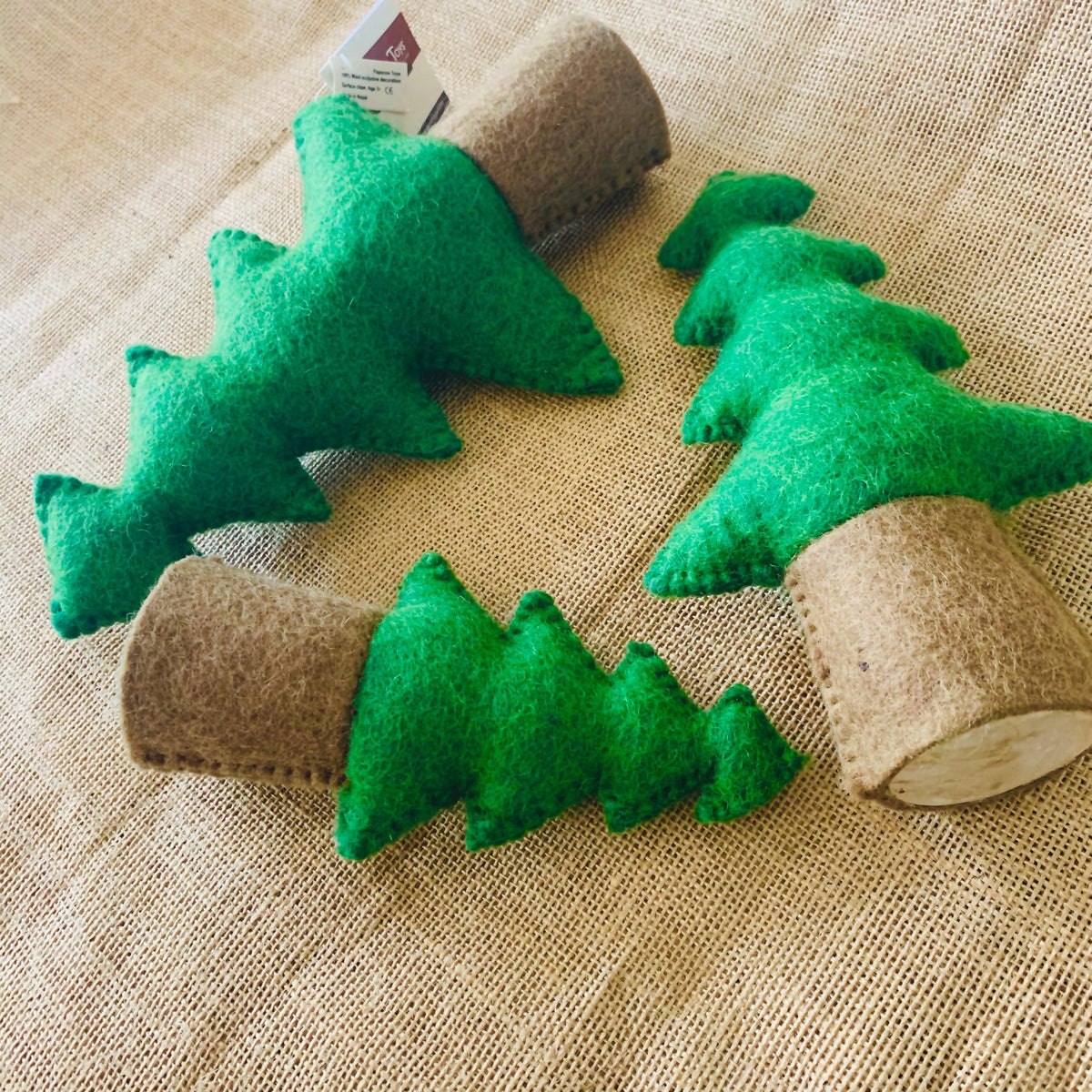 Papoose Felt Pine Trees Set of 3 Pretend & Imaginative Play Toys 3yrs ...