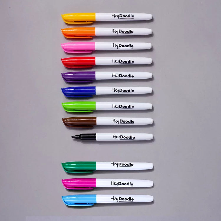 Hey Doodle Standard Pens Set of 12 Art and craft for kids Travel Toys ...